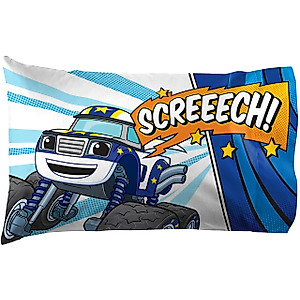 Jay Franco Blaze and The Monster Machines Off to The Races Toddler Size Sheet Set - 3 Piece Set Super Soft and Kid’s Bedding - Fade Resistant Microfiber Sheets (Official Blaze Product)