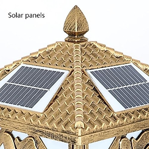 MODEBHD Outdoor Solar LED Pillar Light, Waterproof IP65 Villa Garden Park Post Lamp, On/Off, Patio Garden Post Lantern, Die-cast Aluminum Lamp Holder Traditional Landscape Lighting