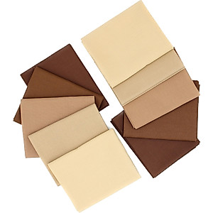 Choice Fabrics Supreme Solids - Fat Quarter Bundle (10 Pack) - Premium 100% Cotton Quilting Fabric (Shades of Brown)