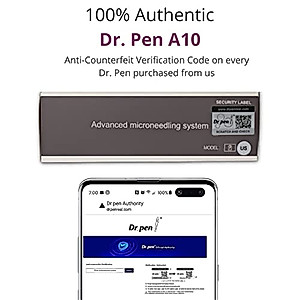 Dr. Pen Ultima A10 - Authentic Multi-Function Wireless Derma Beauty Pen - Trusty Skin Care Tool Kit for Fast Results - 0.25mm 12pins х2 + 36pins х2 + Round Nano x2