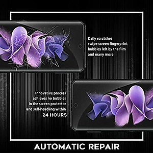 (2 Sets 8 Packs) Orzero Screen Protector Compatible for Samsung Galaxy Z Flip 3 5G, Premium Quality Soft TPU (Not Glass) Edge to Edge (Full Coverage) High Definition Bubble-Free (Lifetime Replacement)