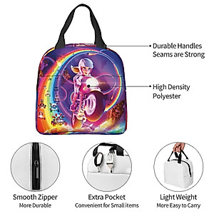 Waterproof Insulated Lunch-Bag for Work/Picnic/Travel Reusable Pea-ch Lunch-Box Large Capacity Tote Meal Bag