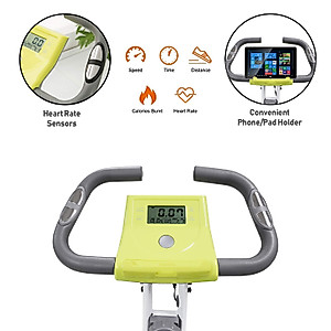 leikefitness Folding Exercise Bike 2200(YELLOW) and Adjustable Ab Trainer 9300(GREEN) Bundle