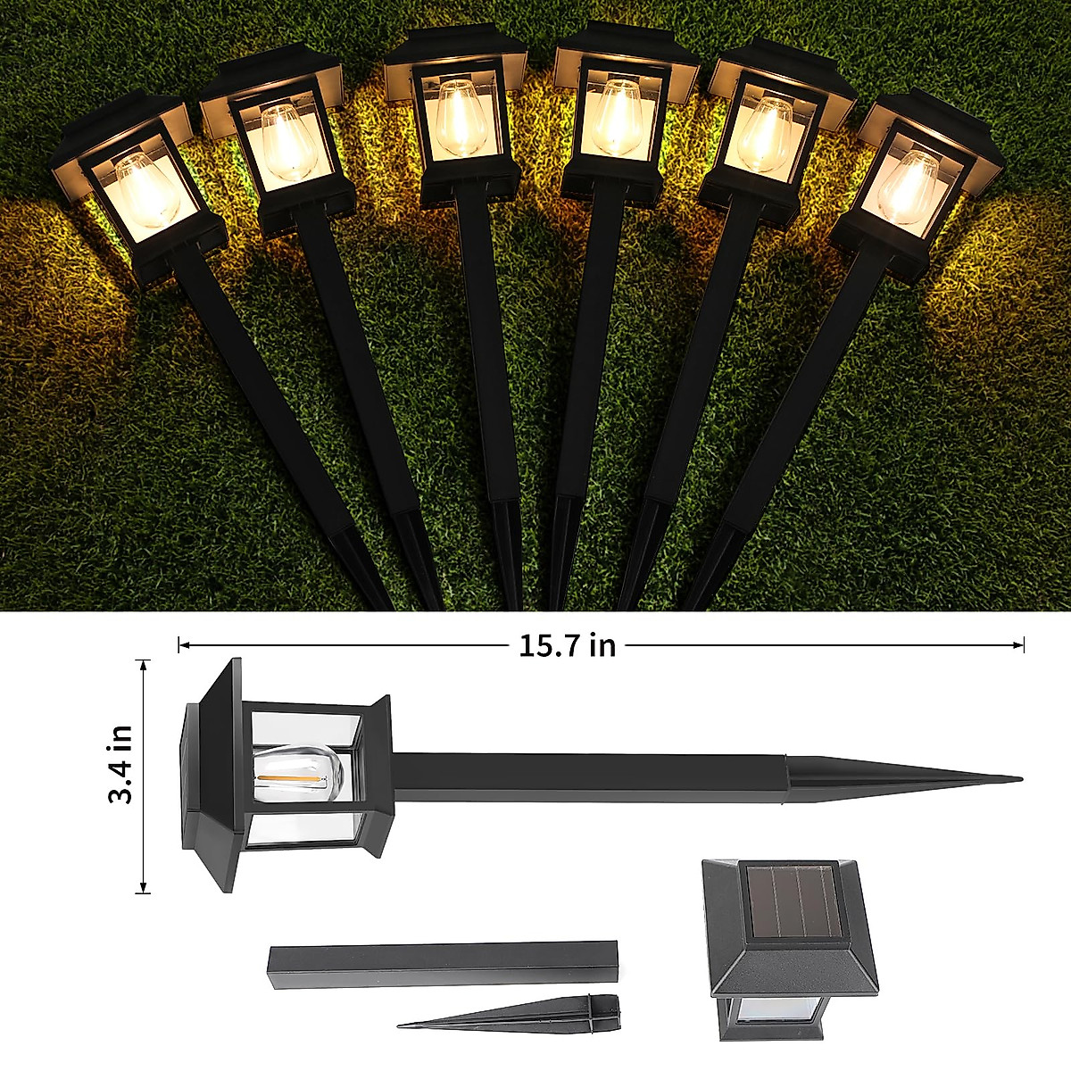 Solar Pathway Lights,10 Pack Waterproof Solar Garden Lights, Auto On/Off Solar Outdoor Lights for Your Garden, Landscape, Path, Yard, Patio, Driveway,Walkway Decor