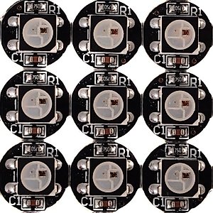 BTF-LIGHTING WS2812B 100PCS 5050SMD Individually Addressable Smart RGB LED Pixel for Arduino 5V DC Single 1-led LED Module Pixels Color Light little rgb LEDs Lampon Black Heat Sink PCB Board Only DC5V