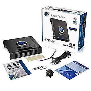 Planet Audio AC1500MK Car Amplifier and 8 Gauge Wiring Kit - 1500 Watts Max Power, 2/4 Ohm Stable, Class AB, Monoblock, Mosfet Power Supply, Remote Subwoofer Control