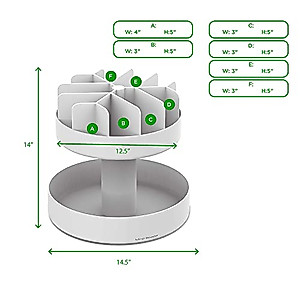 Mind Reader 2 Tier Lazy Susan Granola Bar and Snack Organizer,Home, Office, Breakroom, White