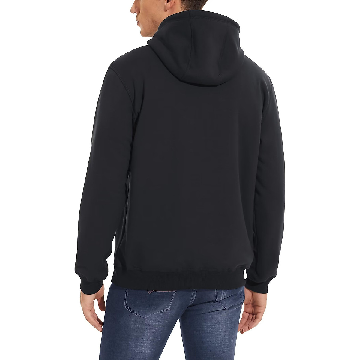 MAGCOMSEN Pullover Hoodie Men Heavyweight Hoodies for Men Pullover Sweatshirt for Men Sherpa Sweatshirts Athletic Hoodies Fleece Sweatshirts for Men Black