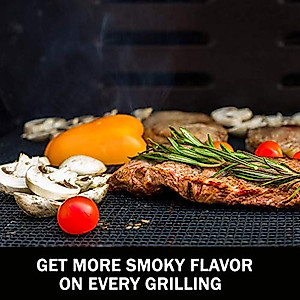 BBQ Grill Mesh Mat Barbecue Cooking Mat Non-Stick Set(2) for Outdoor Grilling Teflon Grill Mesh Sheet Liner Heavy Duty Easy to Clean for Smoker,Gas,Charcoal,Electric Grill,Oven by SUNRICH