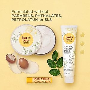 Burt's Bees Pregnancy Essentials Gifts Set, 3 Giftable Baby Shower Products & Must Have Baby Registry Items, Nourishing Skincare - Mama Belly Butter, Original Lip Balm, Leg & Foot Cream