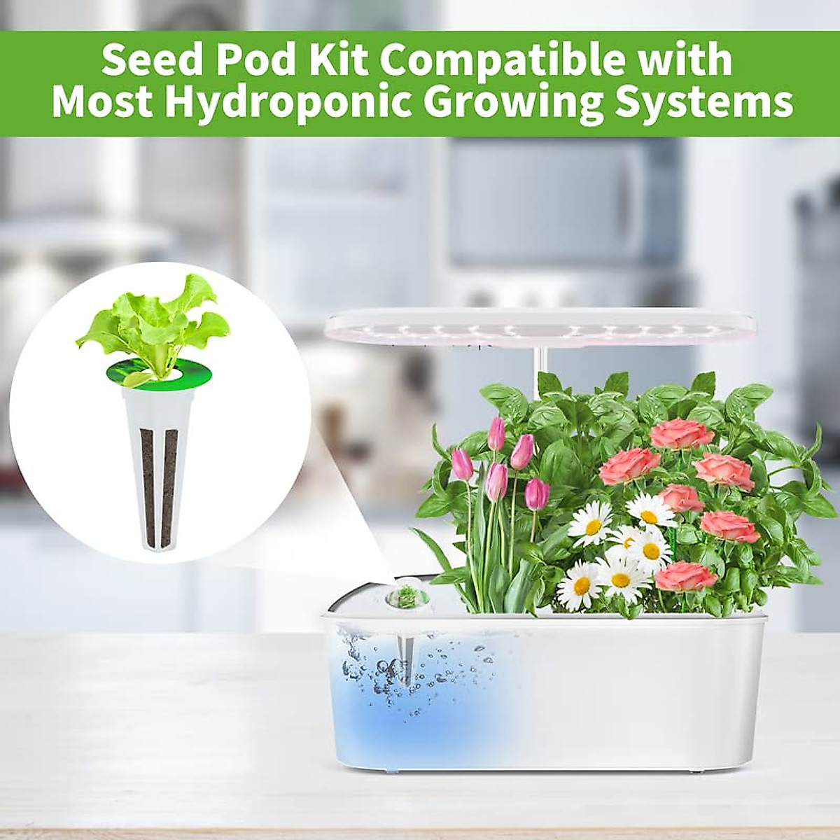 121 Pcs Seed Pod Kit for AeroGarden, Hydroponics Garden Accessories for Hydroponic Growing System, Grow Anything Kit with 30 Grow Sponges, 30 Grow Baskets, 30 Pod Labels, 30 Grow Domes, 1 Tweezer