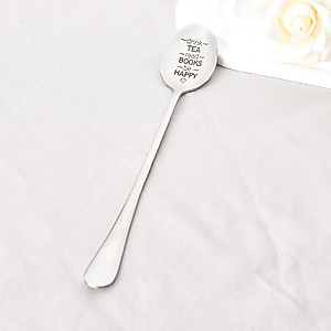 Cute Tea Spoon for Hot Tea Fancy Reading Gifts for Best Friend Birthday Gifts for Women Daughter Son Christmas Gift for Men Boyfriend Husband Gift from Wife Girlfriend Stocking Stuffers for Girls Boys