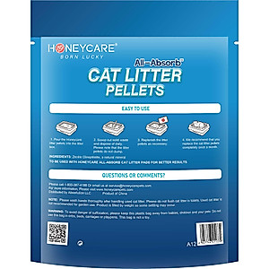 Honey Care All-Absorb Cat Litter Pellets, Zeolite, Long-Lasting Odor Control Non-climping Litter, 3.5 Lbs Pack