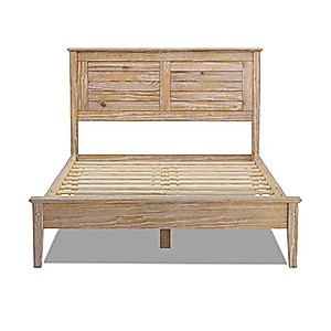 Grain Wood Furniture Greenport Solid Wood Platform Bed, Full Size, Brushed Driftwood