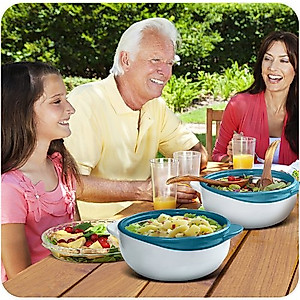 Pinnacle Insulated Casserole Dish with Lid 3 pc. Set 2.6/1.5/1 qt. Hot Pot Food Warmer/Cooler –Thermal Soup/Salad Serving Bowl- Stainless Steel Hot Food Container–Best Gift Set for Moms –Holidays