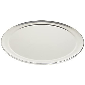 Winco 11 Inch Aluminum Winware Pizza Tray with Wide Rim