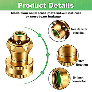 3 Pack Brass Nozzle Power Brass Nozzle Hose Nozzle, Adjustable Twist Sprayer for Garden
