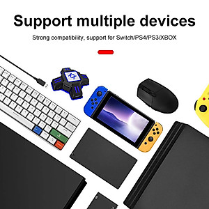 WskLinft Adapter Portable Strong Compatibility Lightweight Gaming Mouse Keyboard Converter for Xbox/Switch/PS3 Suitable for Most Handle Game Adapters Black