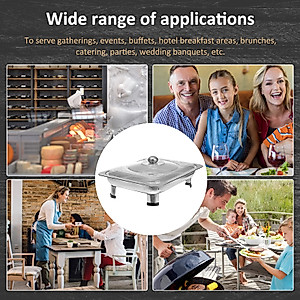 DOITOOL 1 Set Four-Legged Fish Grill Square Buffet Tray Buffet Plate Stainless Steel Food Tray Versatile Food Plate Food Holding Plate Buffet Supply Restaurant Accessory Square Food Plate