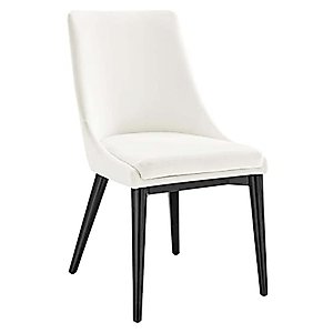 Modway Viscount Performance Velvet Dining Chair with White Finish EEI-5009-WHI
