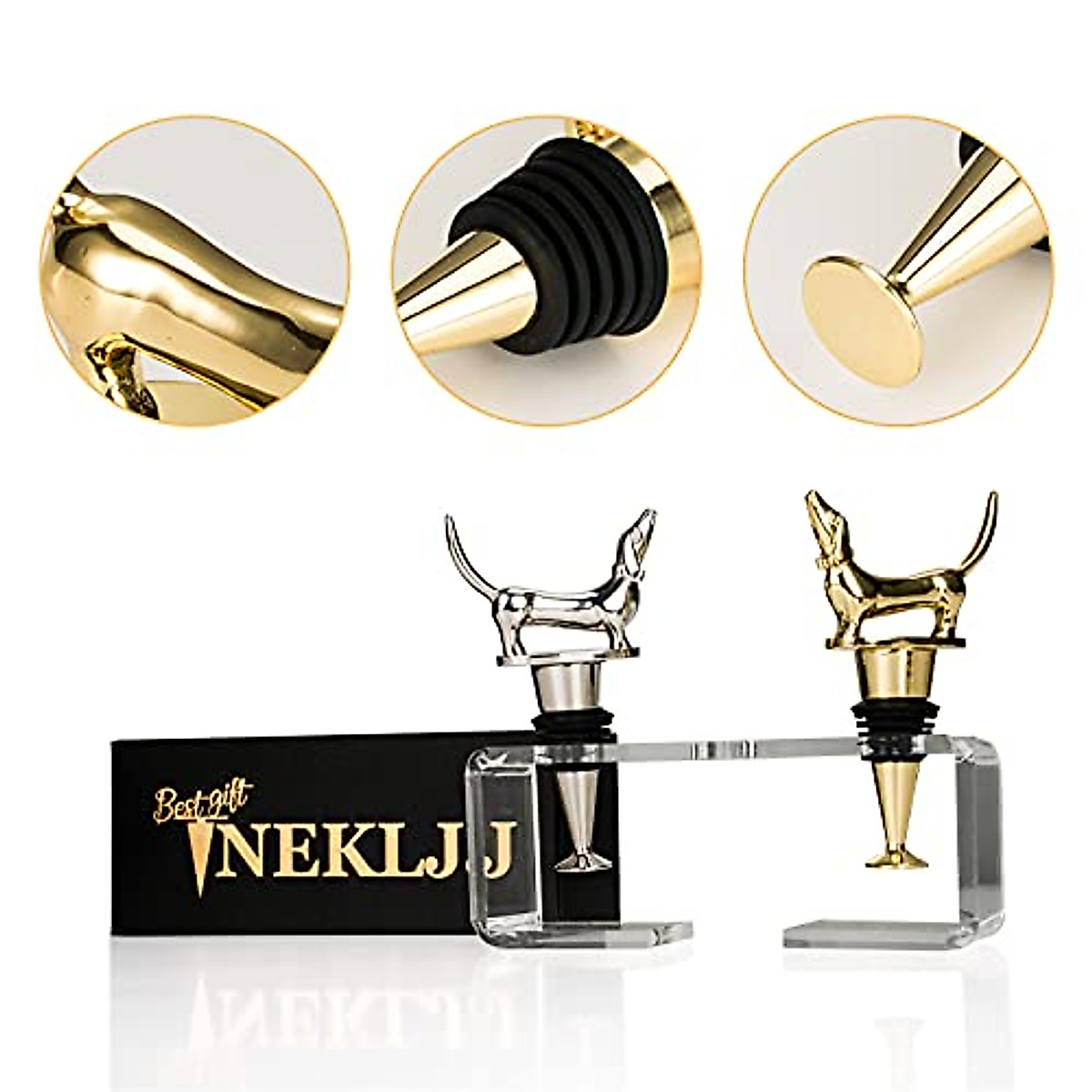 Dachshund Wine Bottle Stopper Decorative - Dog Wine Stopper for Gift Pretty Wine Stopper Holder Display Unique Wine Accessories