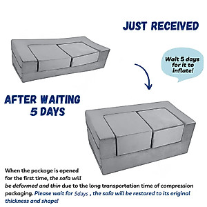 MeMoreCool Modular Kids Play Couch Sofa – Soft Convertible Toddler Couch, Grey Fold-Out Plush Foam Chair for Kids’ Playroom Fun