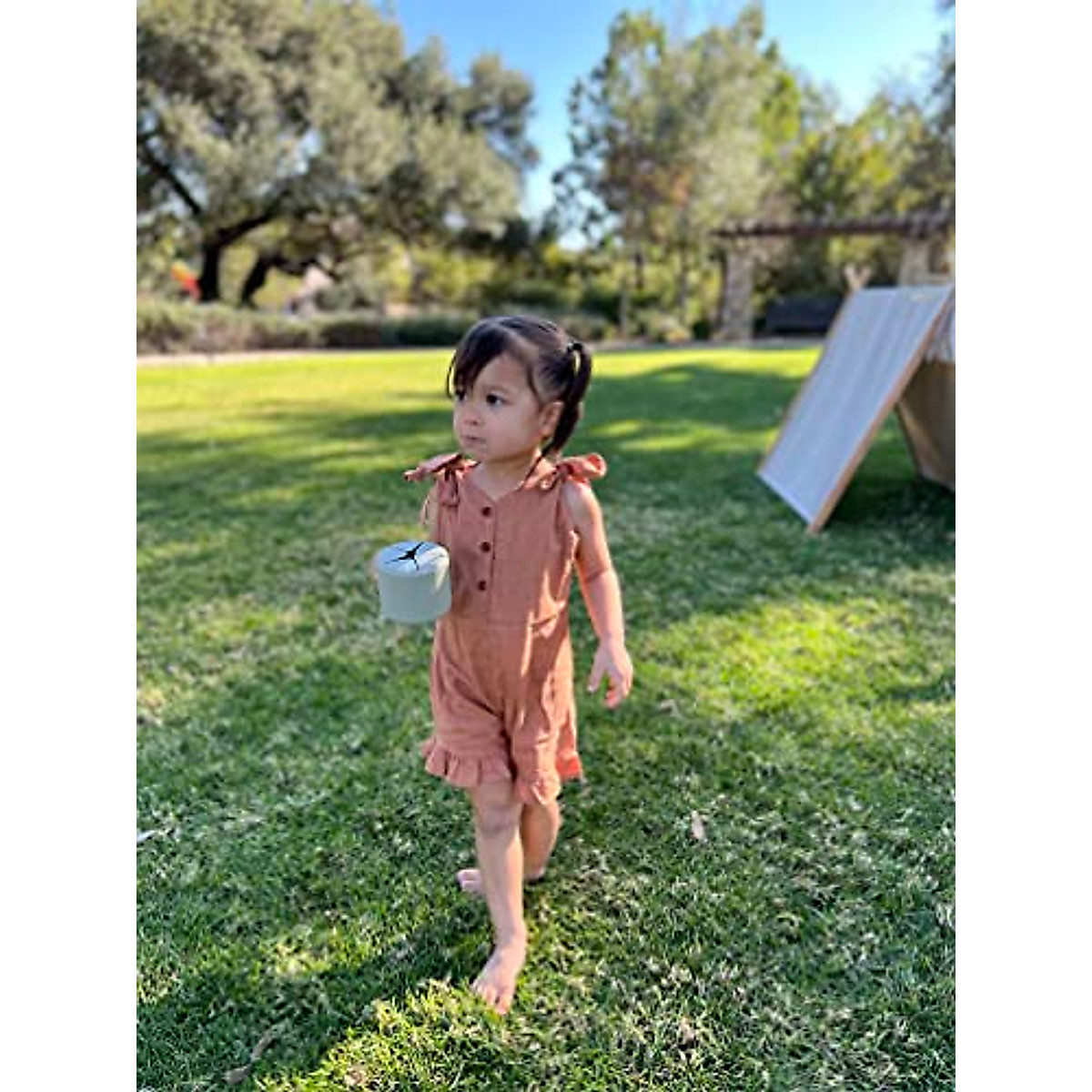 BraveJusticeKidsCo. | SiliSnacker™ Snack Cup 2 Pack | Silicone Snack Container | Toddler and Baby Snack Catcher (Latte & Desert Sage)