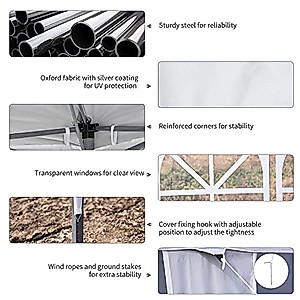 Outsunny 10' x 20' Heavy Duty Pop Up Canopy Party Tent with 4 Removable Sidewalls, Outdoor Cabana Gazebo with Carry Bag, Weather Protection, White