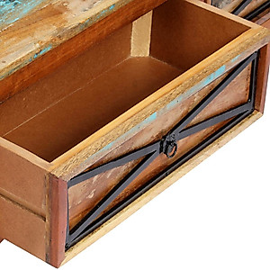 vidaXL TV Stand, TV Unit for Living Room, Sideboard with Drawer, TV Console Media Cabinet Entertainment Center, Farmhouse Style, Solid Reclaimed Wood