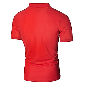 GDJGTA Mens Tops Solid Color Personality Men's Casual Slim Short Sleeve Pockets T Shirt Top Blouse