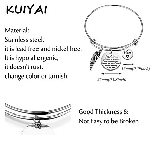 KUIYAI You Left Me Beautiful Memories Bracelet with Guardian Angel Loss Jewelry Remember Loved One for Mom Dad Grandma (BR-Youleft-Mom)