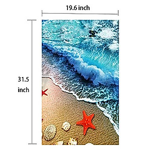 ZaH Thin Area Rug Non-Slip Doormat Carpet Printing Rug for Living Room, Bedroom, Kitchen, Bathroom (2x3-19.7"x31.5", Wave)