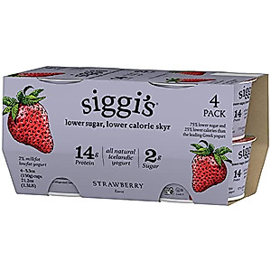Siggi's, Lower Sugar Strawberry Yogurt 4 Count, 5.3 Ounce