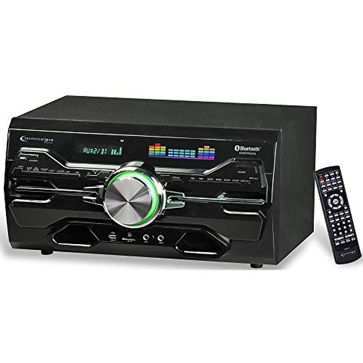 Technical Pro 4000 Watts Professional Bluetooth Home Audio Receiver w/Built-in DVD Player, Dual 1/4'' Mic and USB SD Inputs, Volume and Echo Controls, Remote Included, for Karaoke, Parties and More
