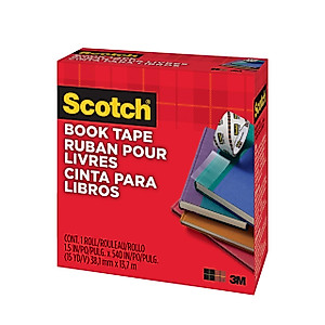 Scotch Book Tape, 1.5 in x 540 in, 1 Roll/Pack, Excellent for Repairing, Reinforcing Protecting, and Covering (845-150)