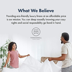 Threadmill 100% Cotton Sheets for Queen Size Bed - 600 Thread Count Queen Bed Sheets Set with 16” Deep Pocket - Sateen Weave 4-Piece Bedding Set with Cooling Effect, White