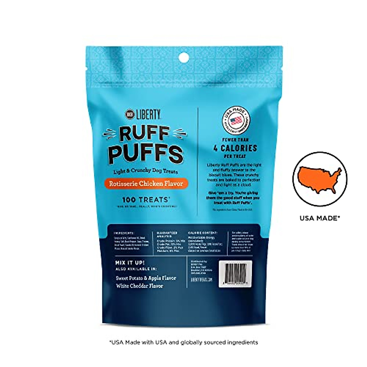 BIXBI Ruff Puffs Flavored Dog Training Treats, Rotisserie Chicken, 4 oz
