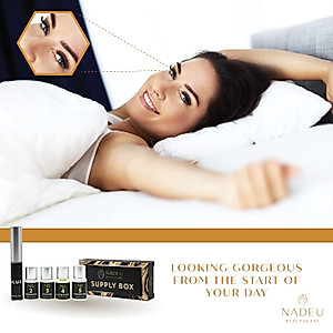 Nadeu Beautycare Eyebrow Lamination Kit & Lash Lift Kit Deluxe Set - Includes Beauty Brushes & Tools - Fuller Feathered Eyebrows & Curled Lashes - DIY at Home for Gorgeous Lifted Lashes & Trendy Brows