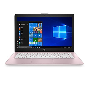 2021 HP Stream 14 inch Laptop, Intel Celeron N4020 Processor, 4GB RAM, 64GB eMMC, WiFi, Bluetooth, Webcam, HDMI, Windows 10 S with Office 365 for 1 Year + Fairywren Card (Rose Pink)