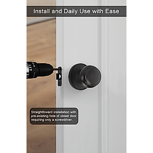 goldenwarm Black Passage Door Knobs, Matte Black Closet Door Knobs Interior, Black Passage Door Knobs Set for Hallway, Closet (5 Pack, Matte Black)