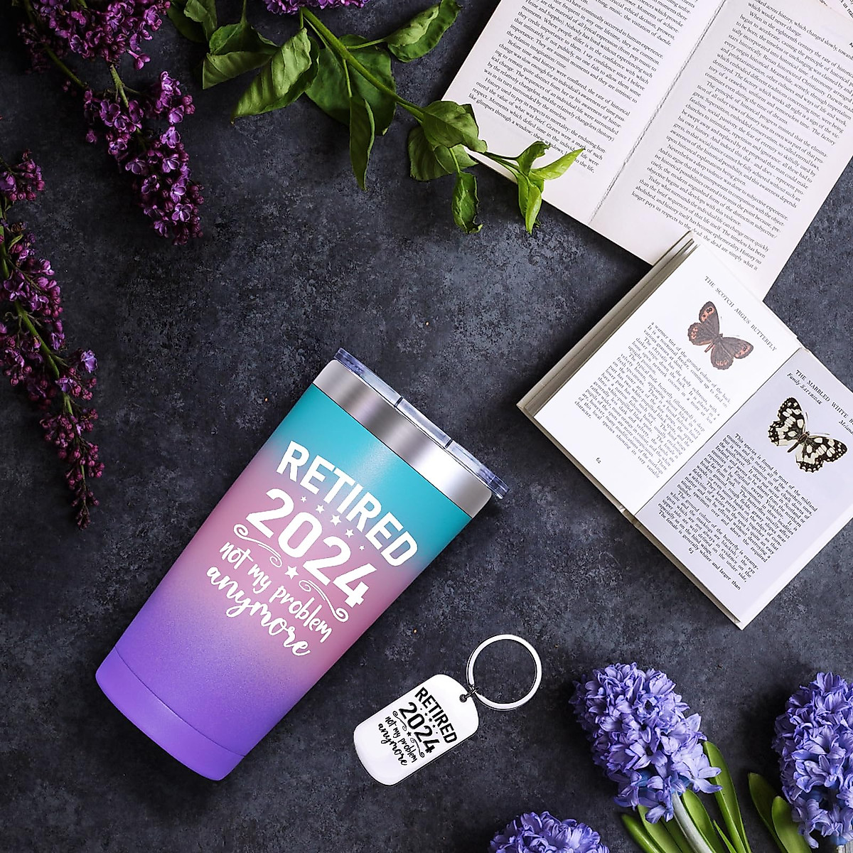 SpenMeta Retired 2024 Not My Problem Anymore - Retirement Gifts for Women 2024 - Funny Retired Gifts for Females, Nurse, Coworker - 20oz Insulated Tumbler