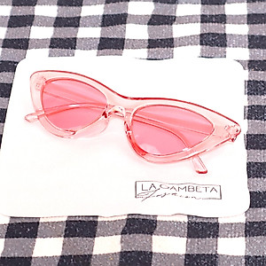 LA GAMBETA FASHION 8 Pack Wholesale Neon Colors Cateye Pink Sunglasses Unisex 80's Party Favors Eyewear Multiple Choice(Pink)