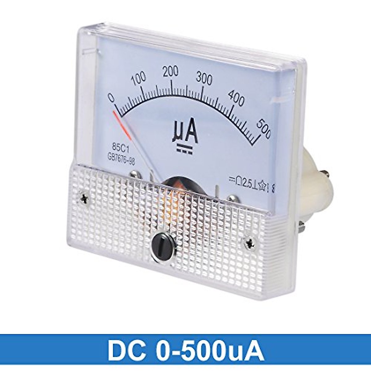 uxcell Analog Current Panel Meter DC 0-500uA 85C1 Ammeter for Circuit Testing Charging Battery Ampere Tester Gauge Pack of 1