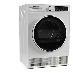 Hamilton Beach Electric Fullsize Ventless Laundry Clothes Dryer, 4 cu. ft. Capacity, with Stainless Steel Tub, Easy Control, 4 Automatic Drying Modes, Apartments, Houses, 24-Inch Width, White