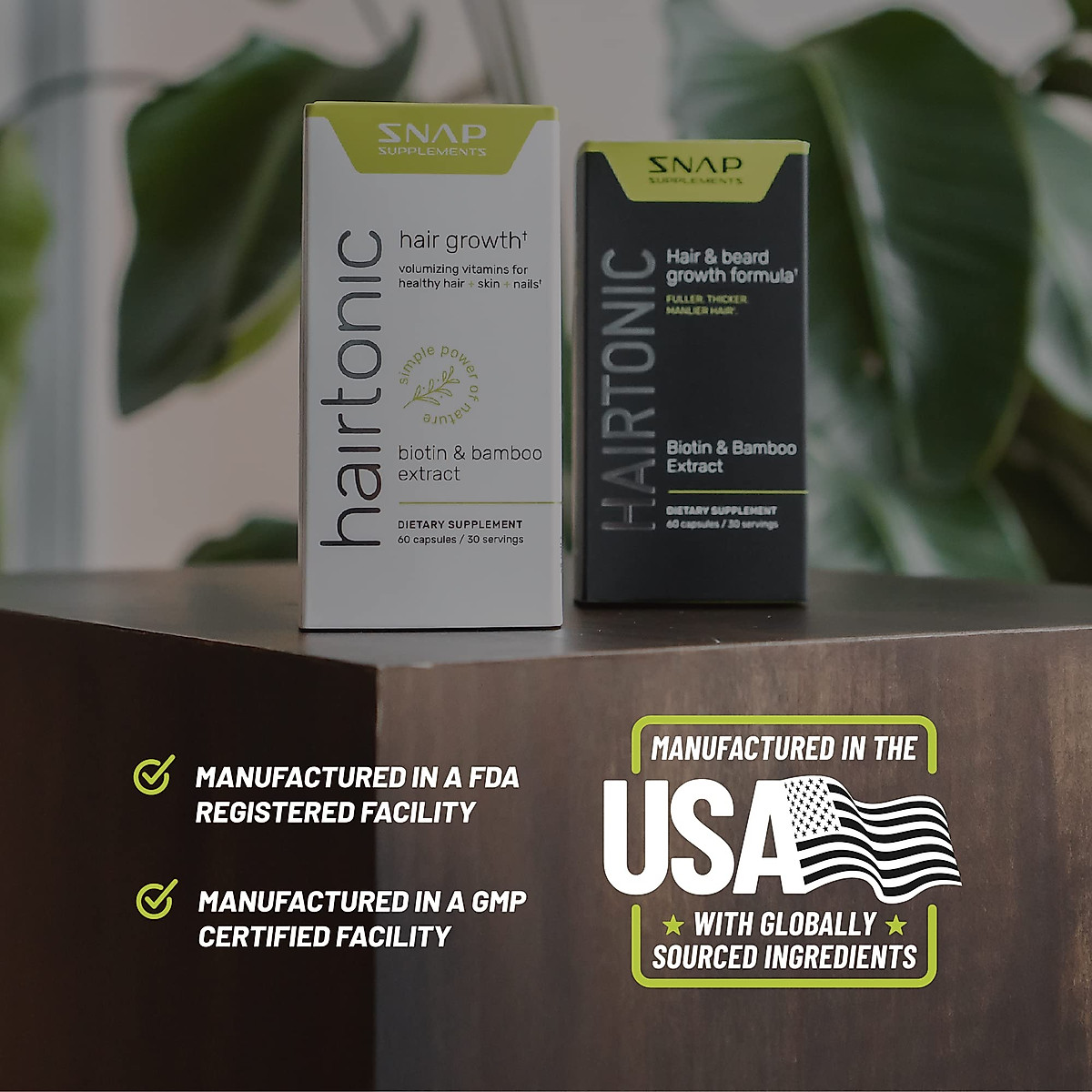 Hair Growth Supplement for Men - Grow Hair, Stop Hair Loss & Regrow Hair, Beard Growth, Skin and Nail Vitamin - Mens Hair Regrowth with Biotin for Men, Kelp, Bamboo & More (60 Capsules)