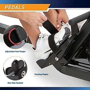 Marcy Water Rowing Machine Cardio Training Equipment, 300-lb Capacity NS-6070RW, Black