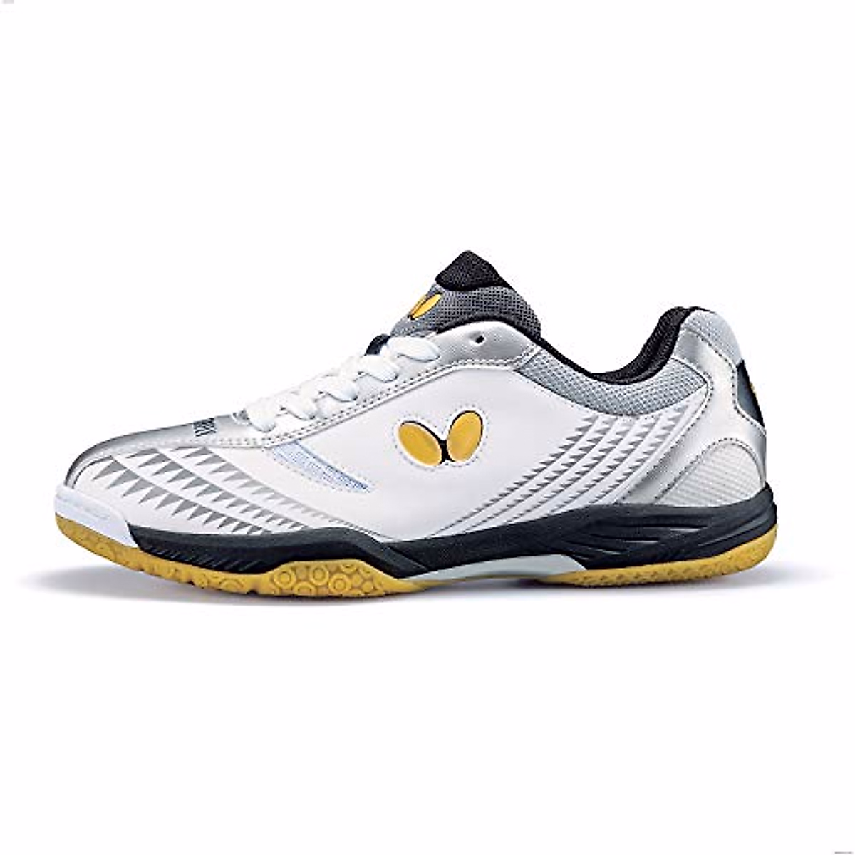 Butterfly Men's Table Tennis Shoes, White/Silver, 11