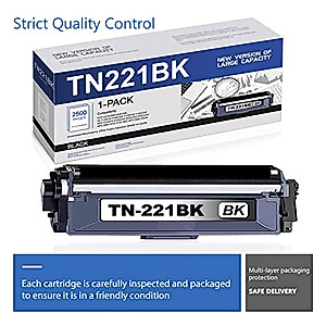 EDH Compatible TN221BK TN-221BK Toner Cartridge Replacement for Brother High Yield Compatible with DCP-9015CDW 9020CDN HL-3140CW 3170CDW 3180CDW MFC-9130CW 9140CDN 9330CDW Printer (1 Pack,Black)