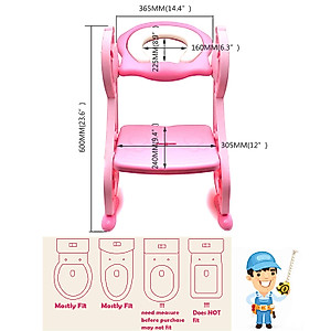 HTTMT- Pink Dear Kids Potty Training Seat w/Step Ladder Toilet Chair for Child Toddler [P/N: ET-BABY001-PINK]