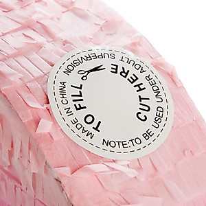 Sparkle and Bash Pink Pull String Heart Pinata for Girls Birthday Party Decorations, Pink and Gold Ombre Design, Small, 16 x 13 x 3 In